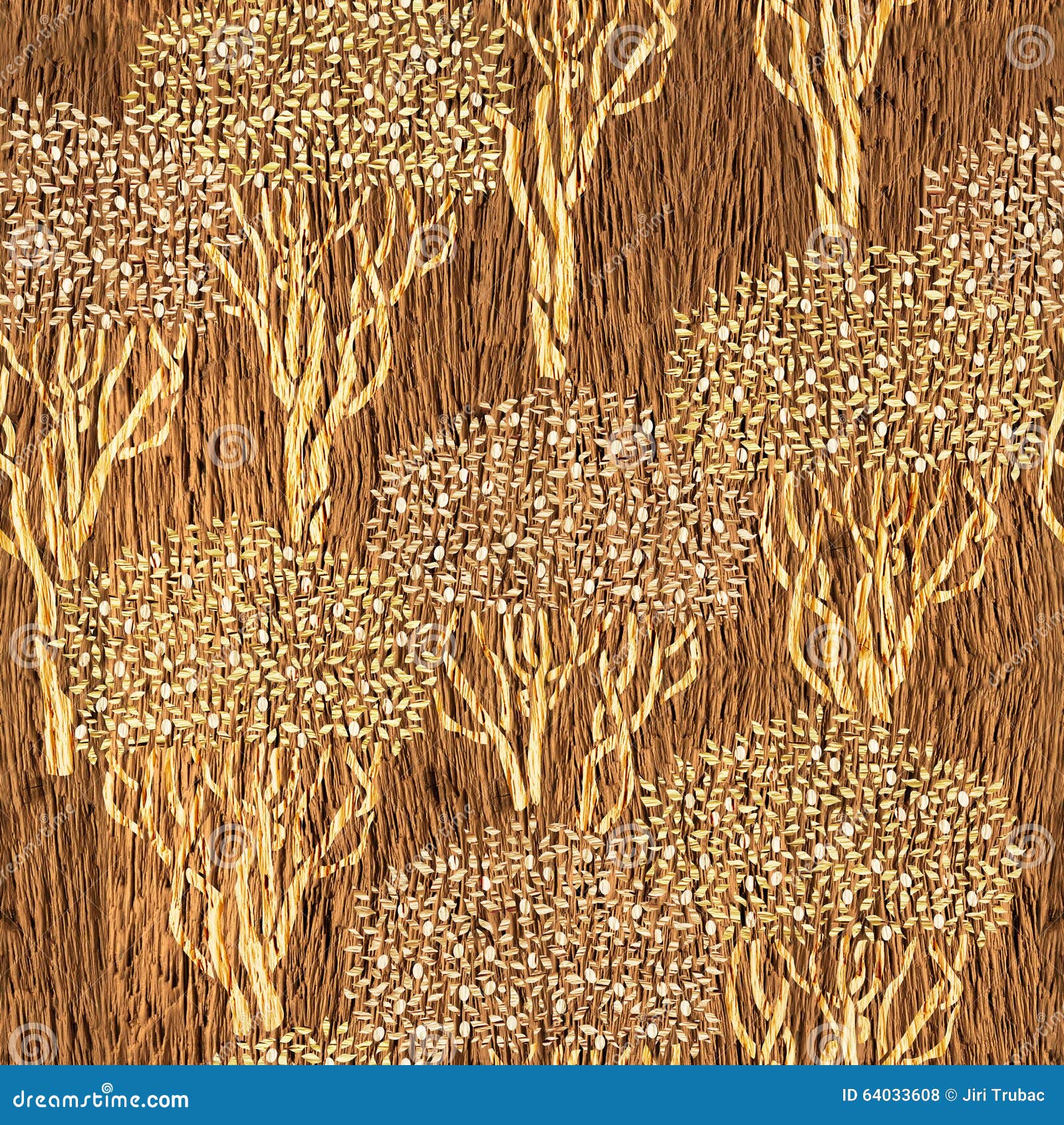 Decorative Olive Grove - Seamless Background Stock Illustration ...