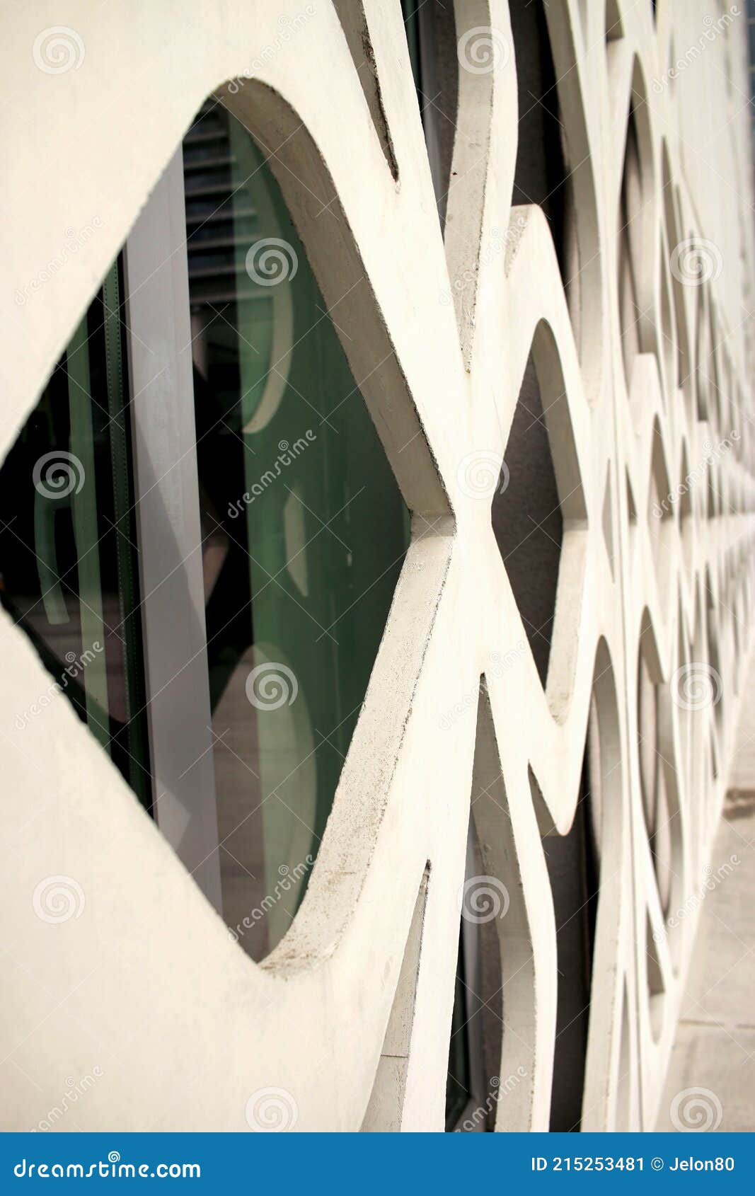 Decorative Openwork Concrete Facade of the Building Stock Image - Image ...