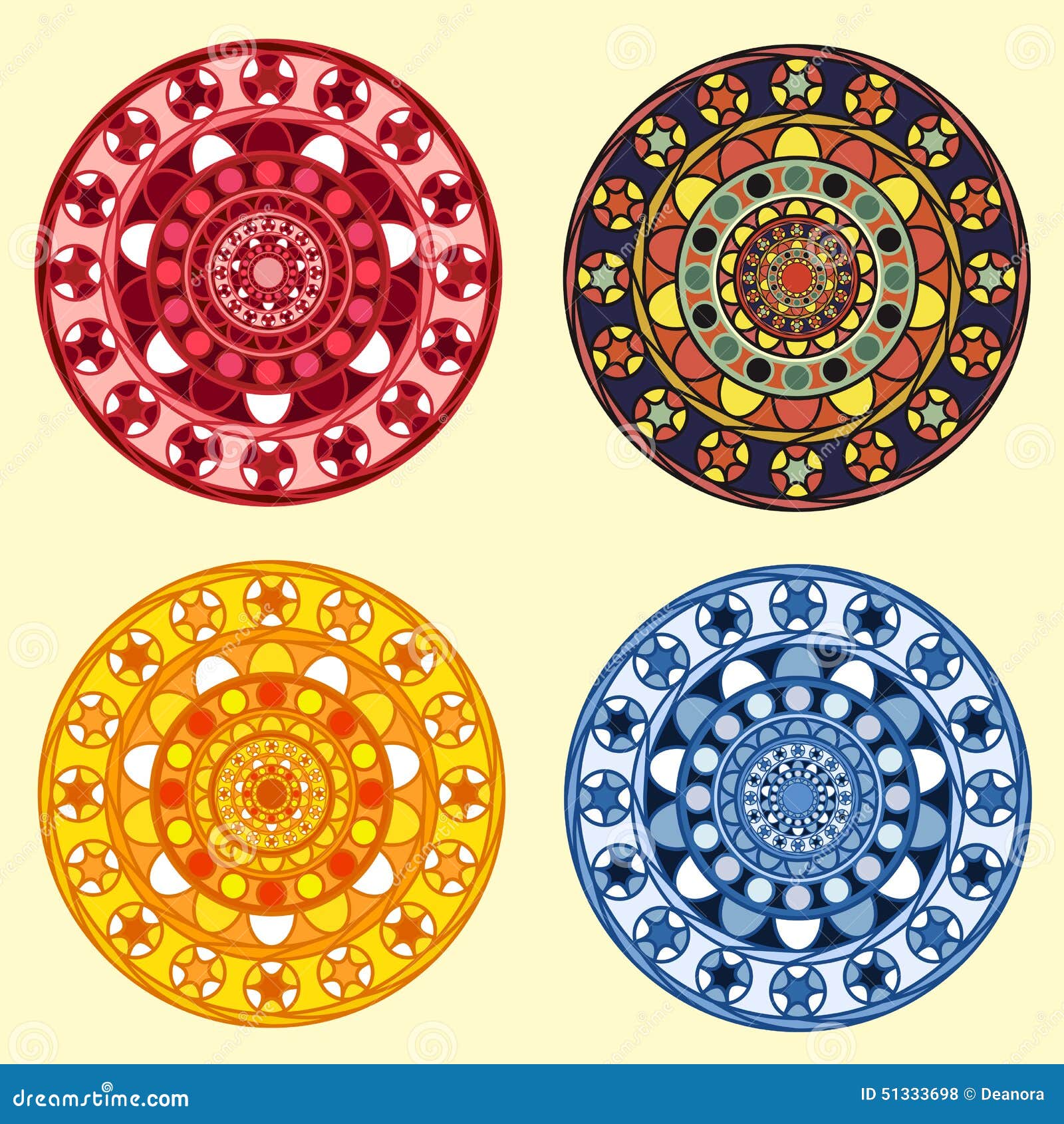 Decorative Ornamental Circles Set Stock Vector - Illustration of ...