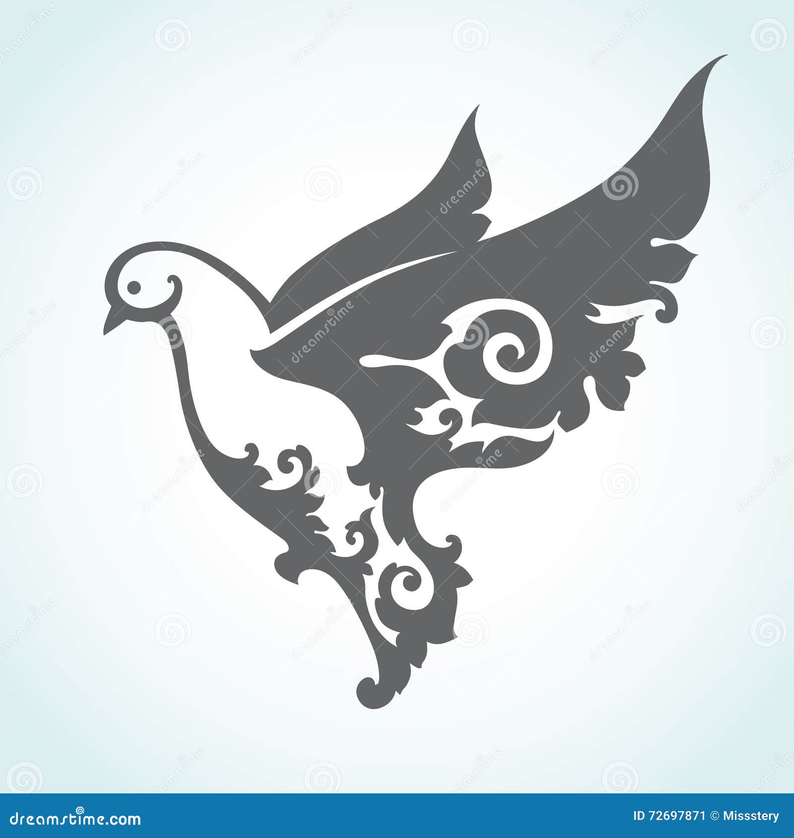 Decorative ornamental dove stock vector. Illustration of elegance ...