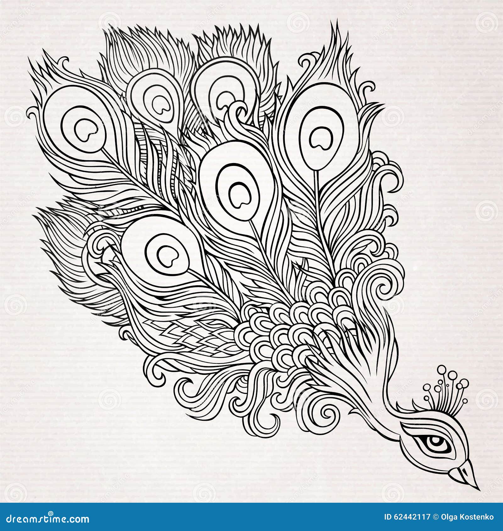 Decorative Ornamental Peacock Background Stock Vector Illustration Of