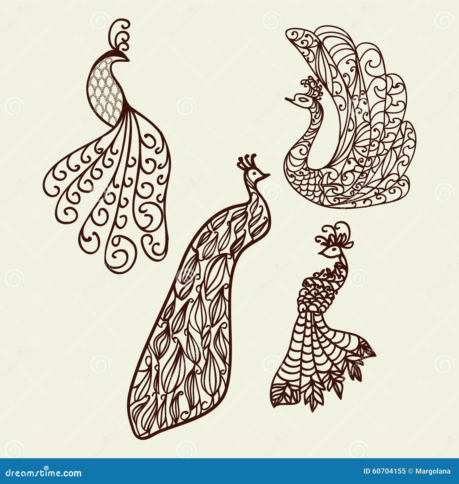 Decorative Ornamental Peacock Stock Vector Illustration Of Birds