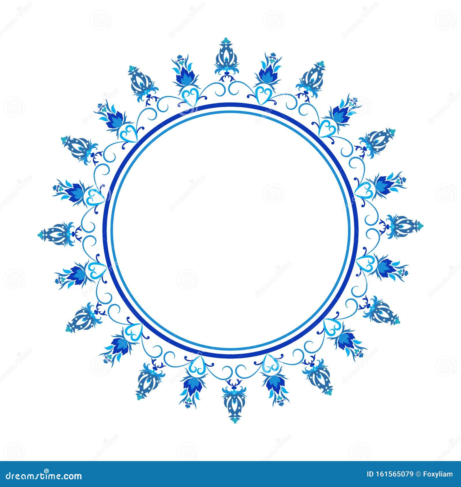 Decorative Ornamental Round Frame for Greeting Cards Stock Vector ...