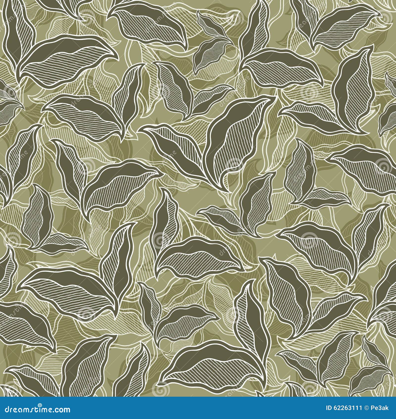 Decorative Ornamental Seamless Spring Pattern Texture with Leave Stock ...