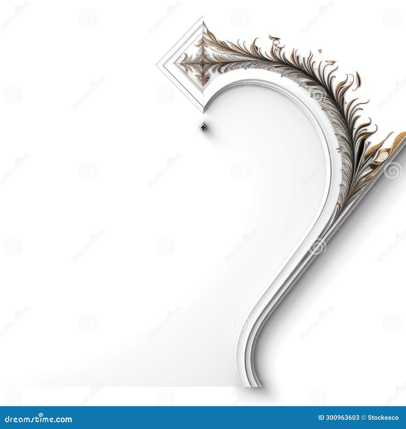 Curved Frame with Detailed Feather Rendering and Sculptural Design ...