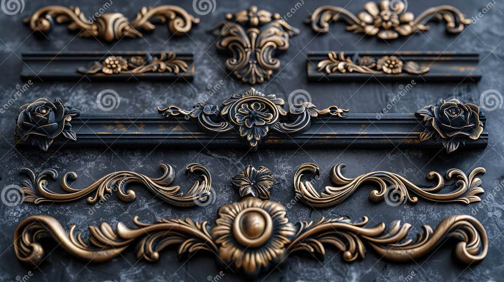 Decorative Ornate Frames and Scroll Elements for Elegant Design Stock Illustration ...