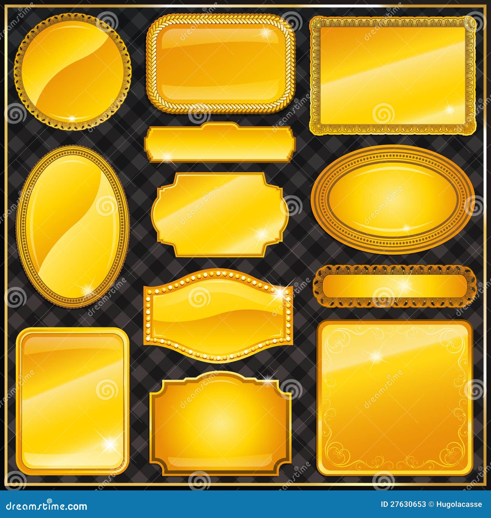 Decorative Ornate Gold Frame Label Stock Vector - Illustration of crown ...