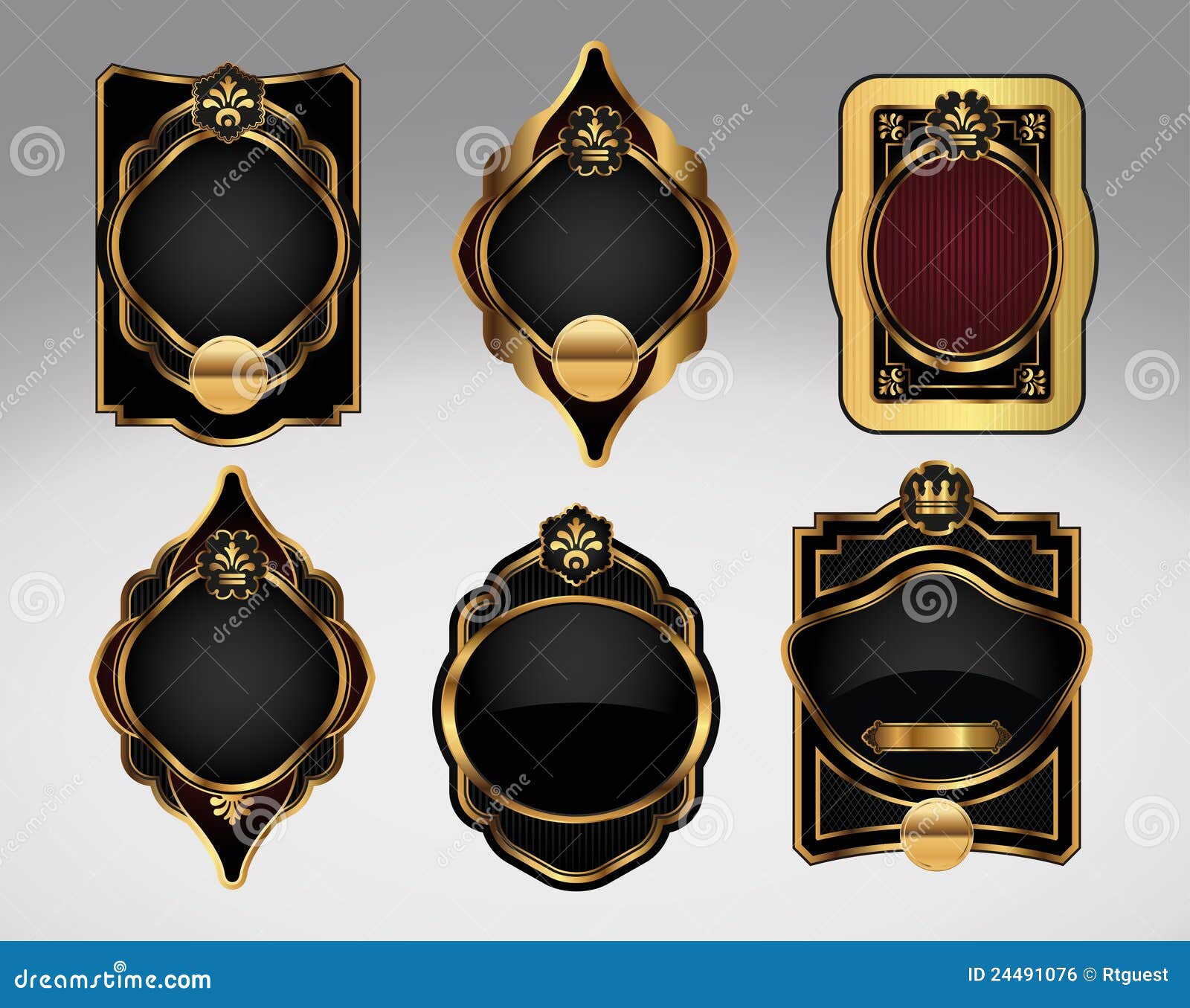 Decorative Ornate Label Set Stock Vector - Illustration of badge, label ...