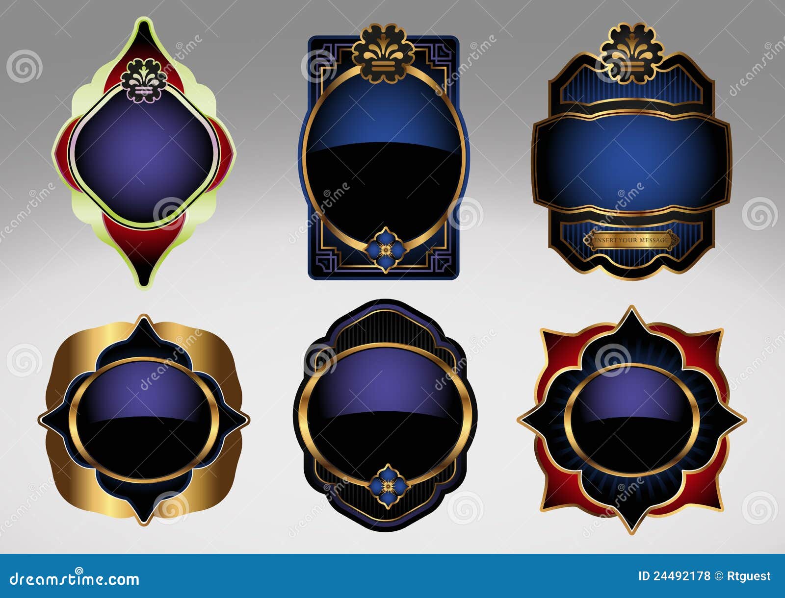 Decorative Ornate Label Set Stock Vector - Illustration of drink ...