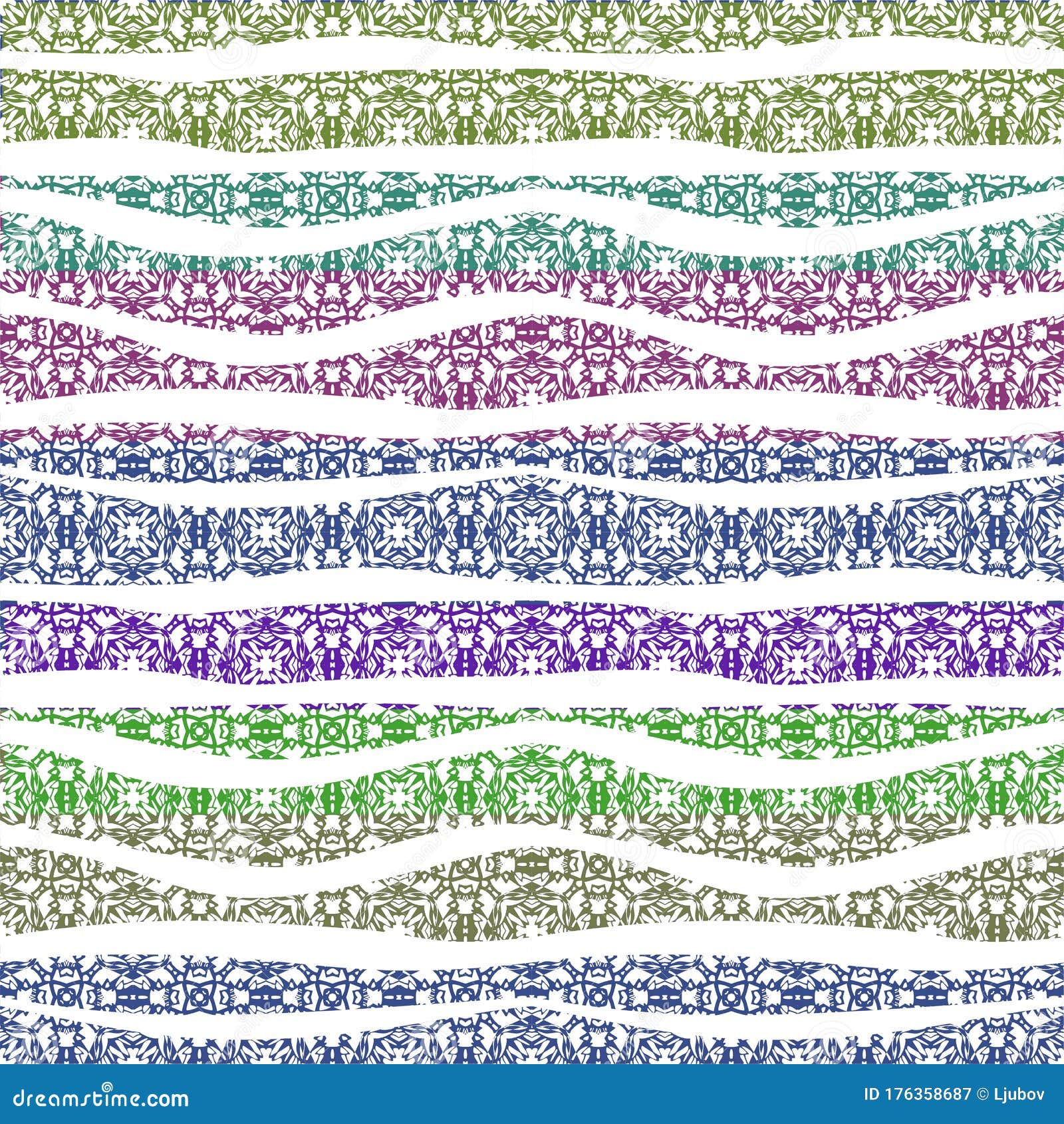 Decorative Ornate Seamless Pattern. Waves Stock Illustration ...