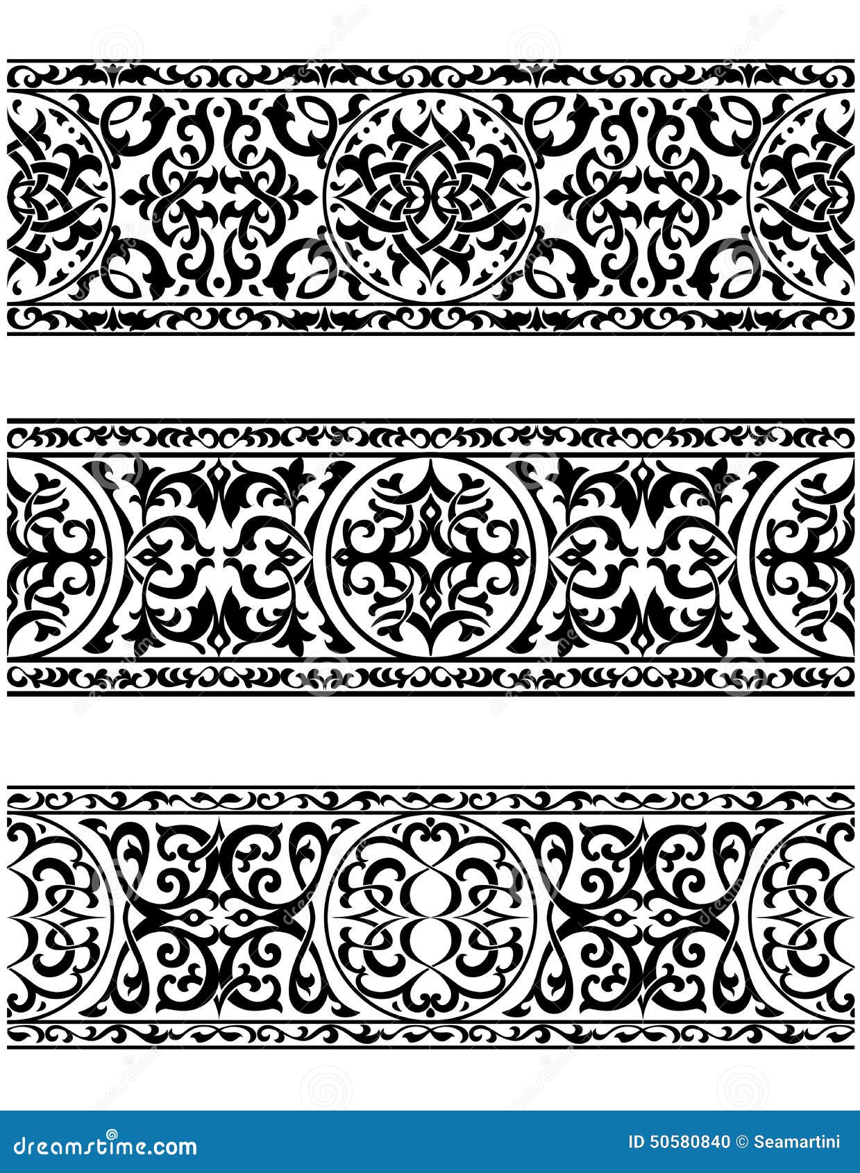 Decorative Ornate Vintage Borders Stock Vector - Illustration of floral ...