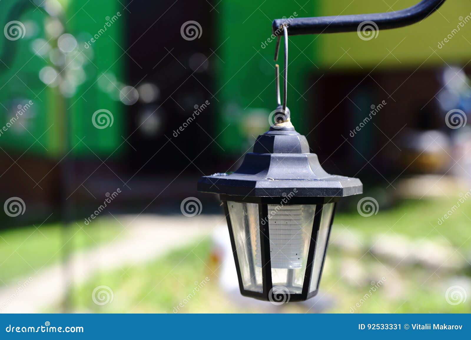 Decorative Outdoor Led Lantern on Stand with Solar Panels Stock Image ...