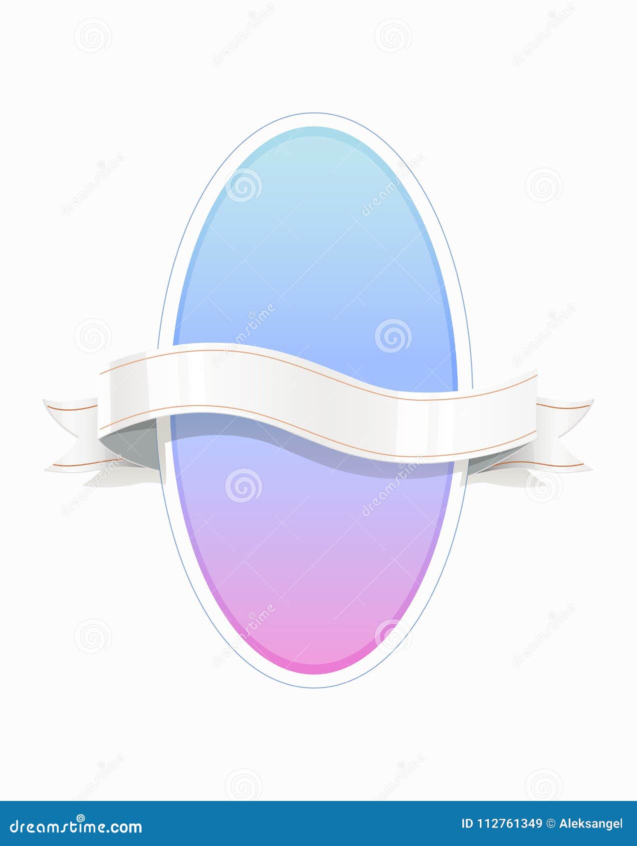 Decorative Oval Frame with Ribbon. Stock Vector - Illustration of ...