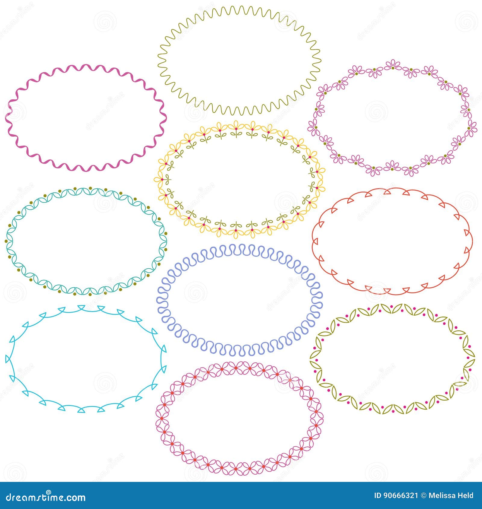 Decorative oval frames stock vector. Illustration of oval - 90666321