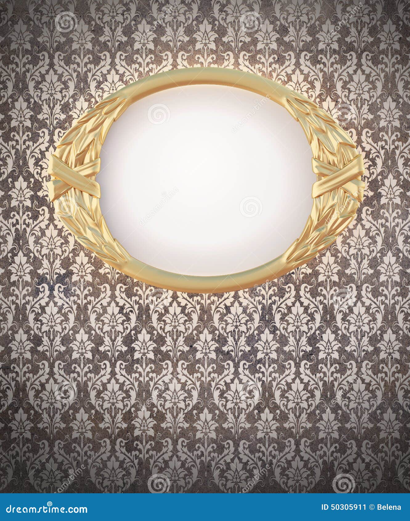 Decorative oval gold frame stock illustration. Illustration of ...