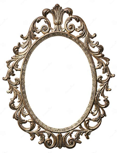 Decorative Oval Picture Frame Stock Photo - Image of fancy, brass: 1368928