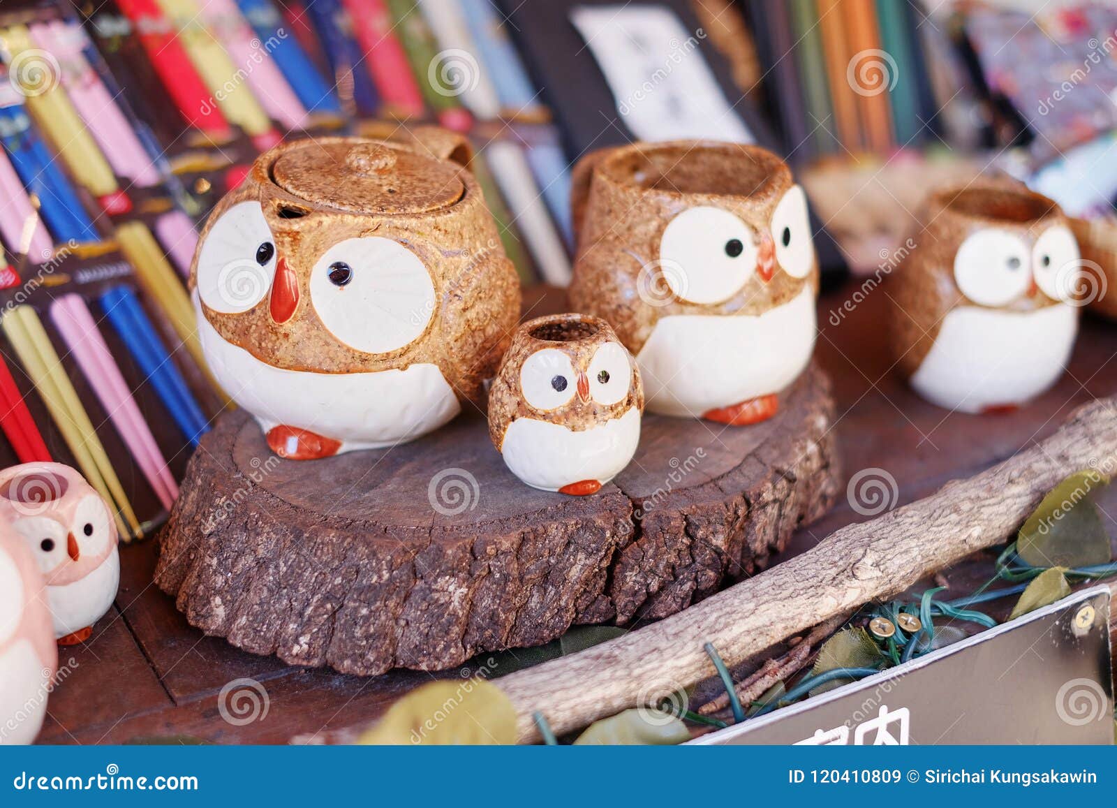 Decorative Owl Tea Set Pottery Stock Image - Image of animal, ceramic ...