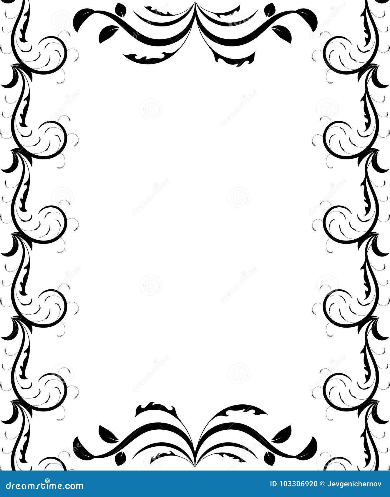 Decorative Page Frame in Black and White Stock Vector - Illustration of ...