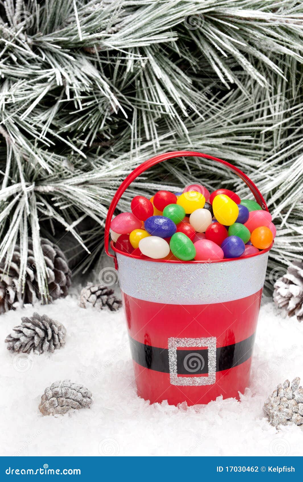Decorative Pail of Christmas Candy Stock Photo - Image of sweet, pail ...