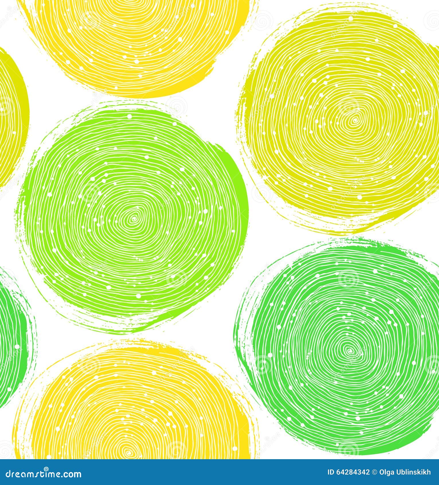 Decorative Paint Pattern. Vector Seamless Texture with Green Circles ...