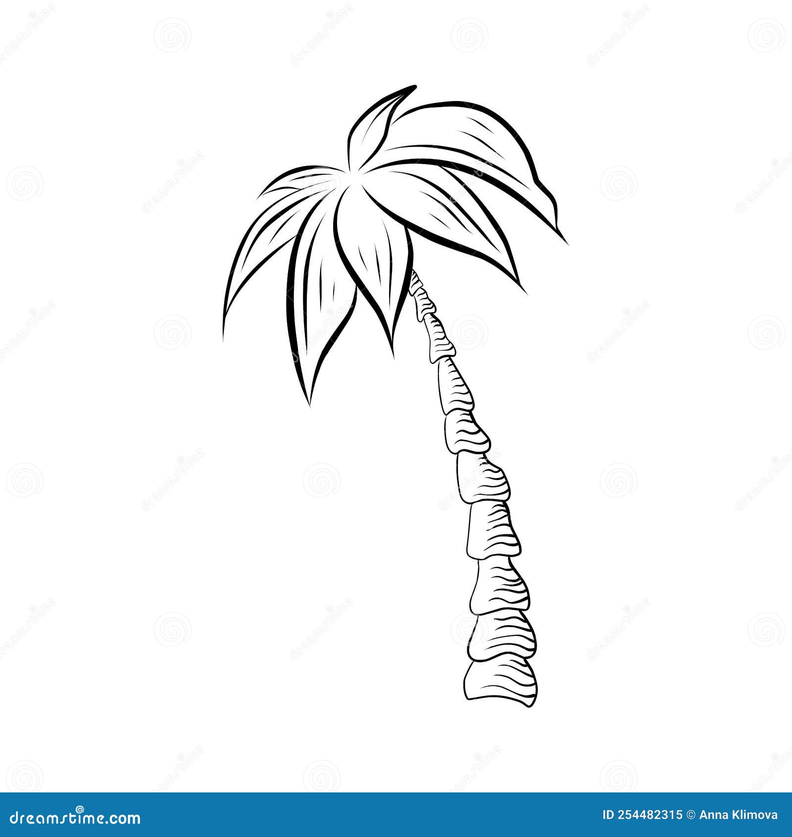 Decorative Palm Tree Hand Drawn in Doodle Style Stock Vector ...