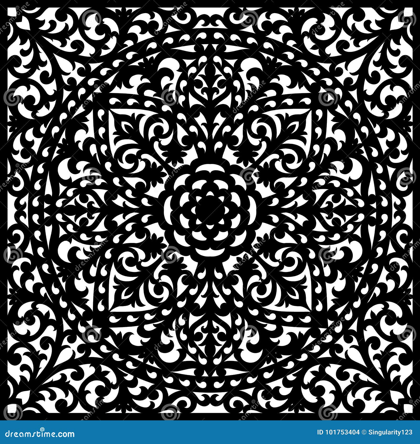 Decorative Panel with Lace Pattern, Elegant Square Ornament Stock ...