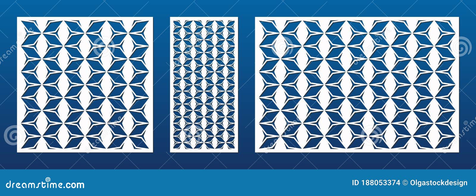 Decorative Panel for Laser Cutting. Cnc Pattern Set. Geometric Grid ...