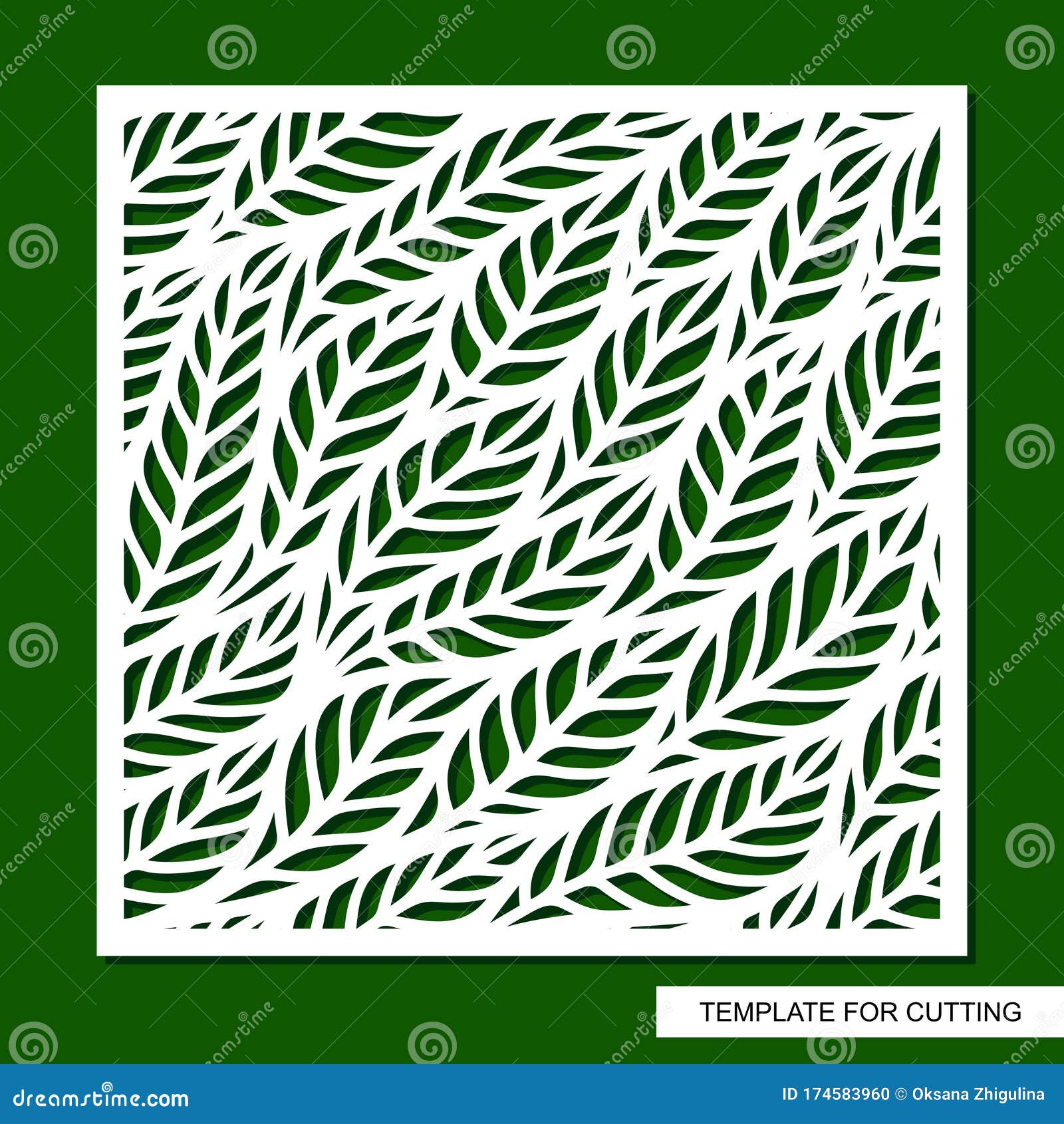 Decorative Panel with Leaf Patterns. Stock Illustration - Illustration ...