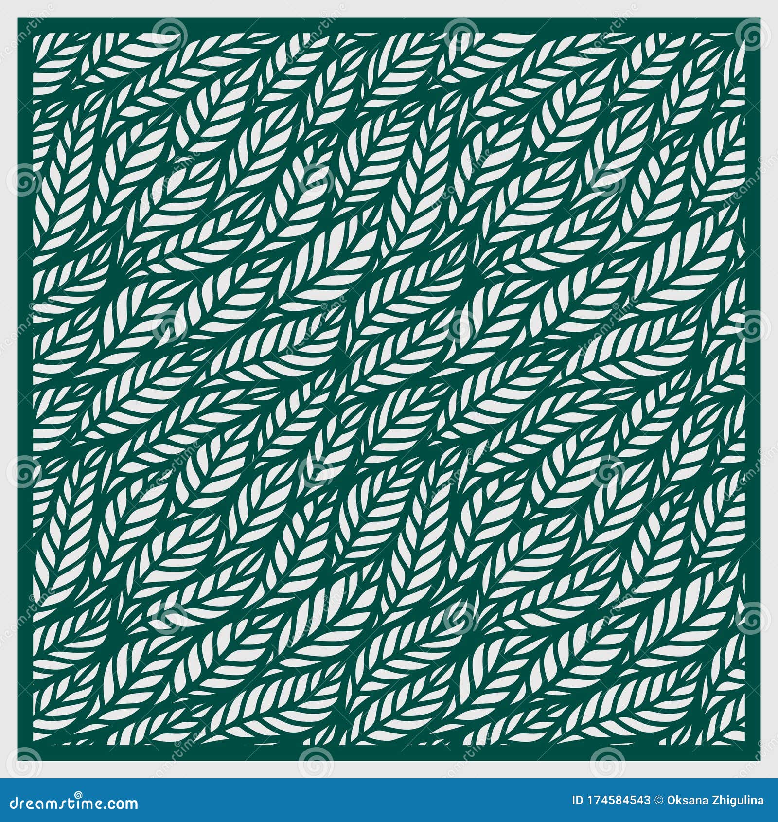 Decorative Panel with Leaf Patterns. Stock Illustration - Illustration ...