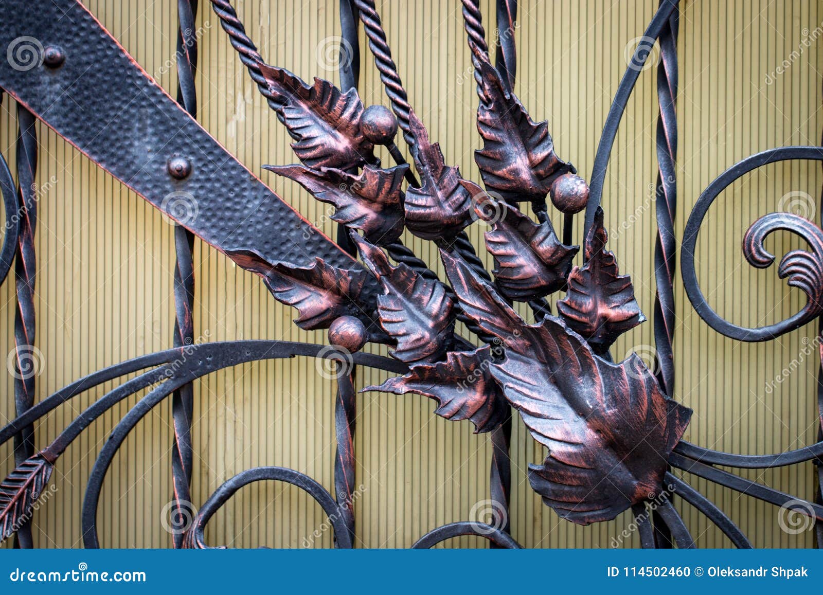 Decorative Parts of Metal Gates, Elements of Hand Forging Stock Photo ...