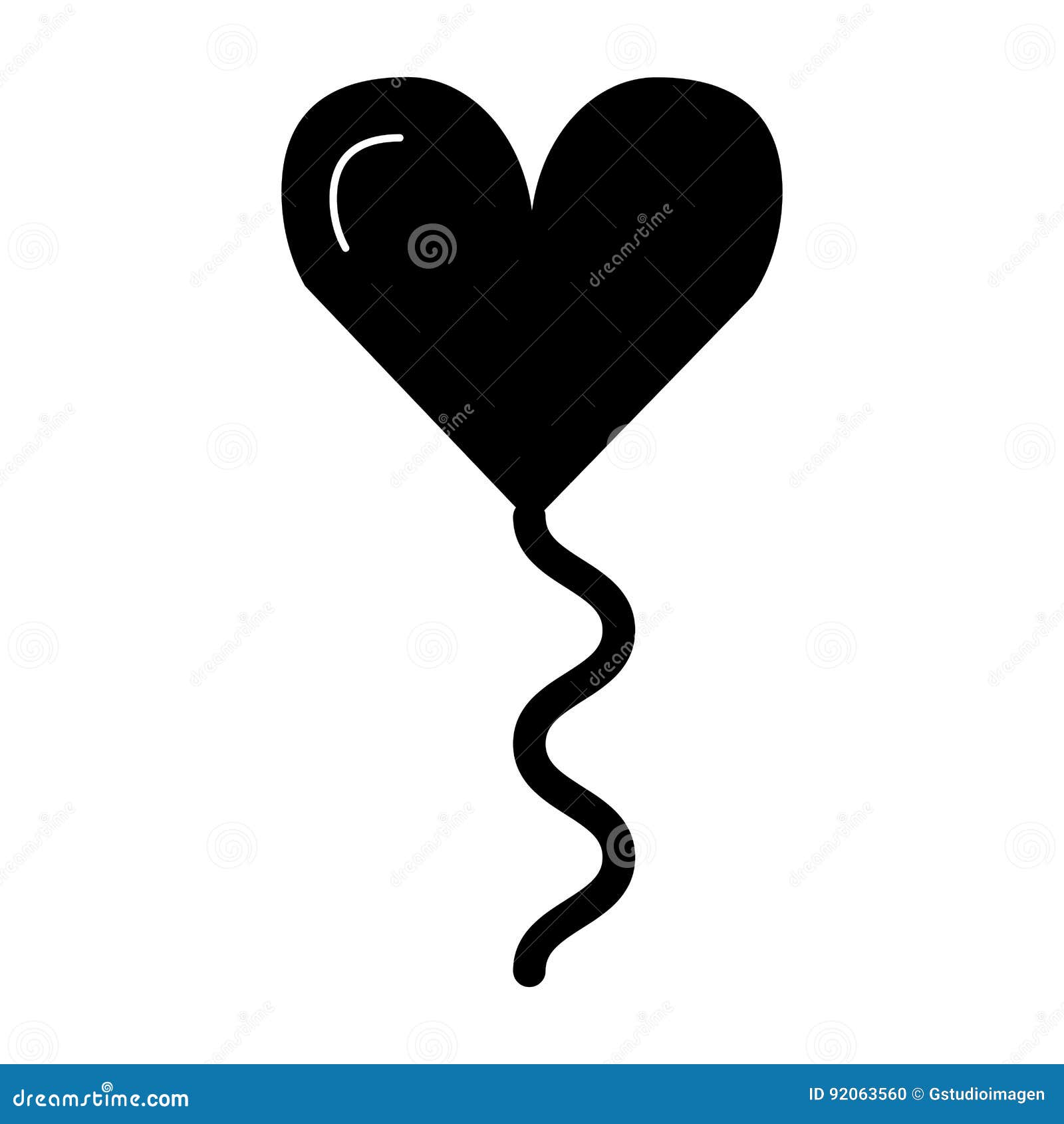 Decorative Party Balloon with Heart Shape Stock Vector - Illustration ...
