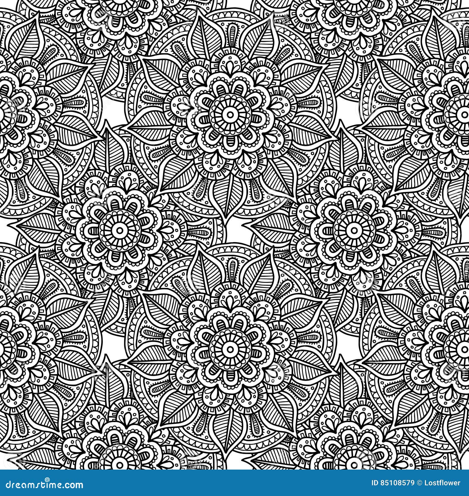 Decorative Pattern for Adult Coloring Book, Wallpapers Hand Drawn ...
