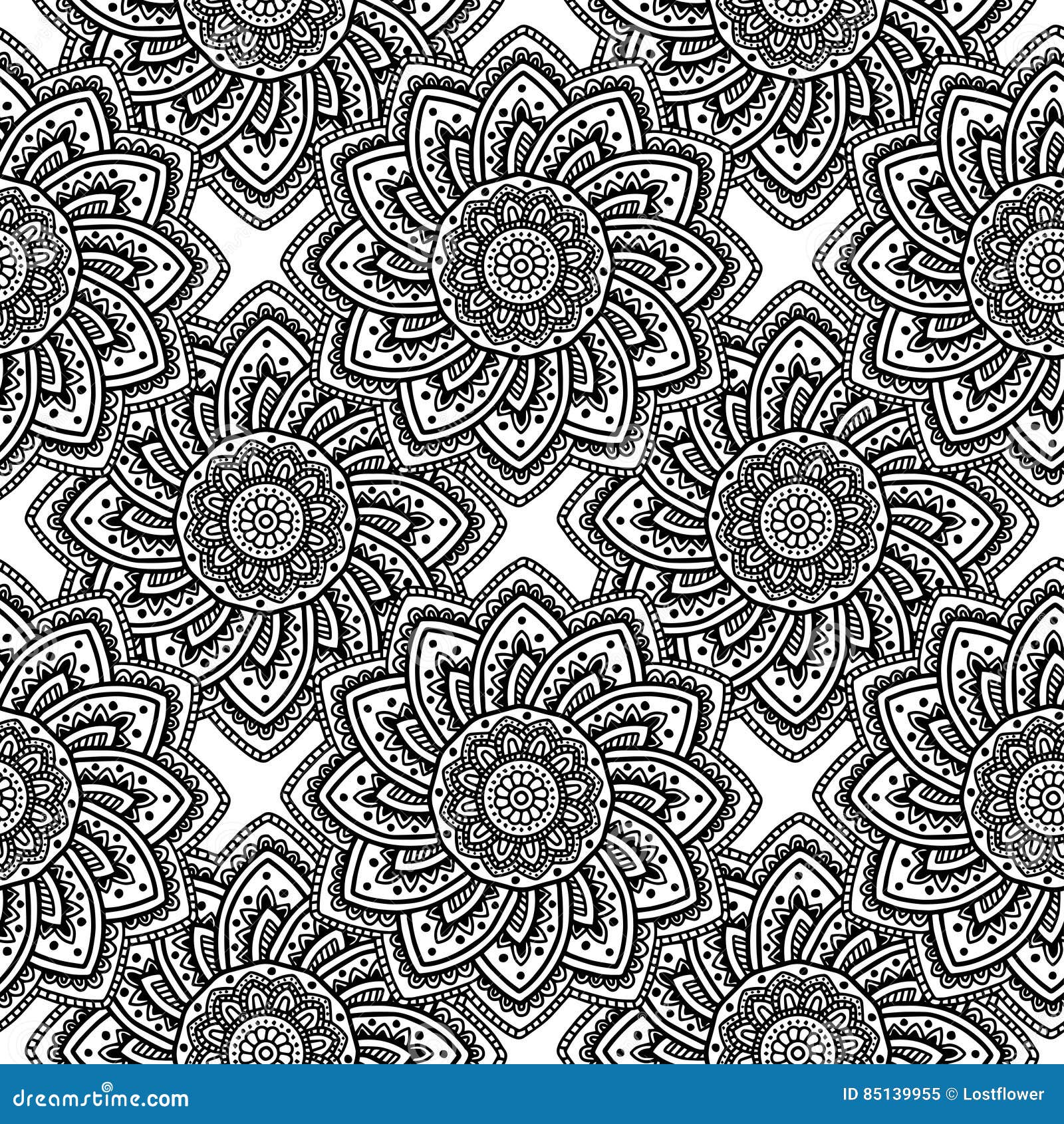 Decorative Pattern for Adult Coloring Book, Wallpapers Hand Drawn ...