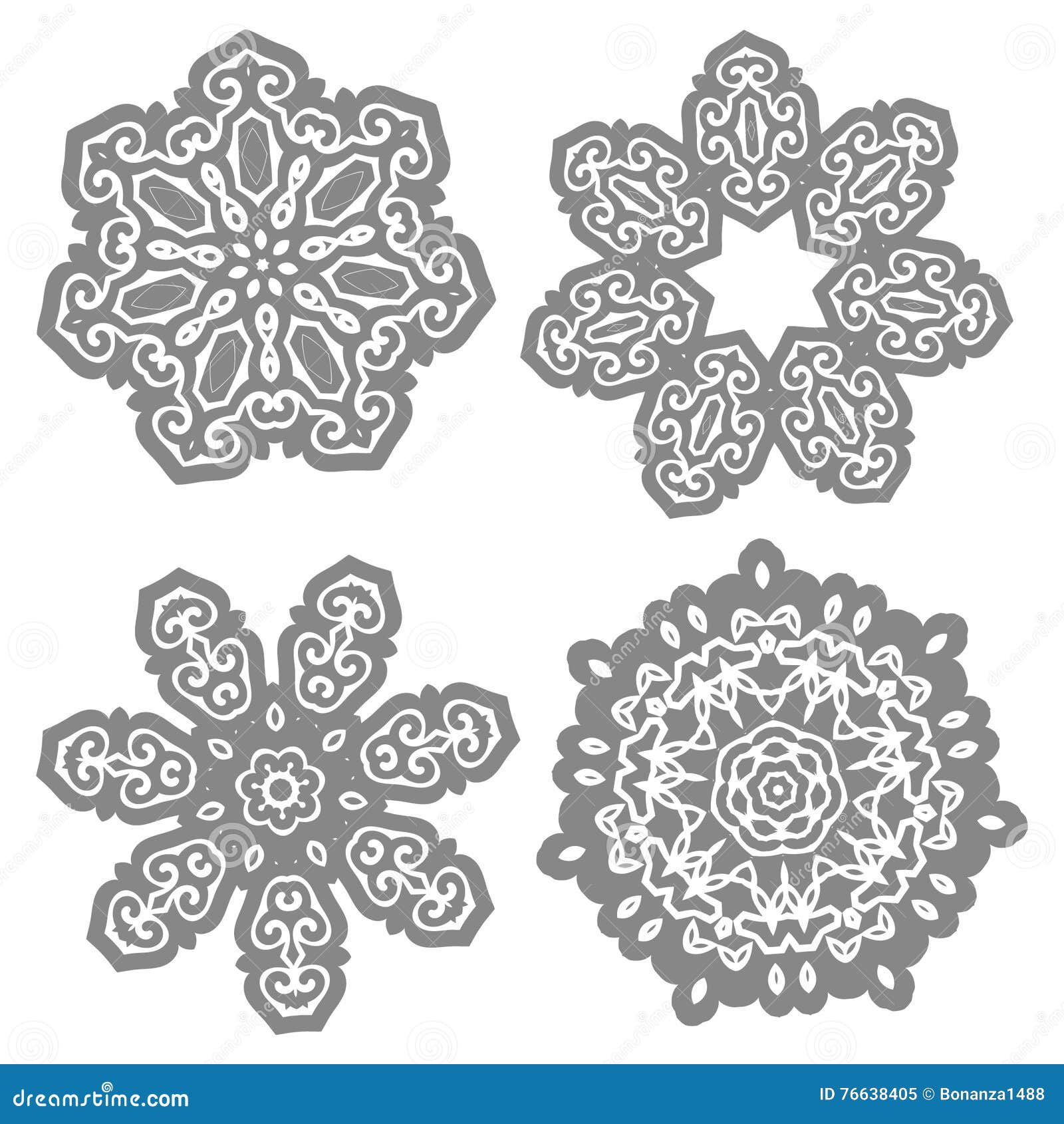 Decorative Pattern in the Circle Stock Vector - Illustration of doily ...