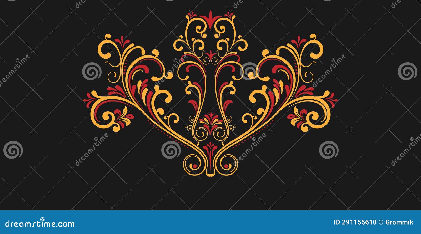 Decorative Pattern. Curls of Different Shapes and Sizes Form a Single ...