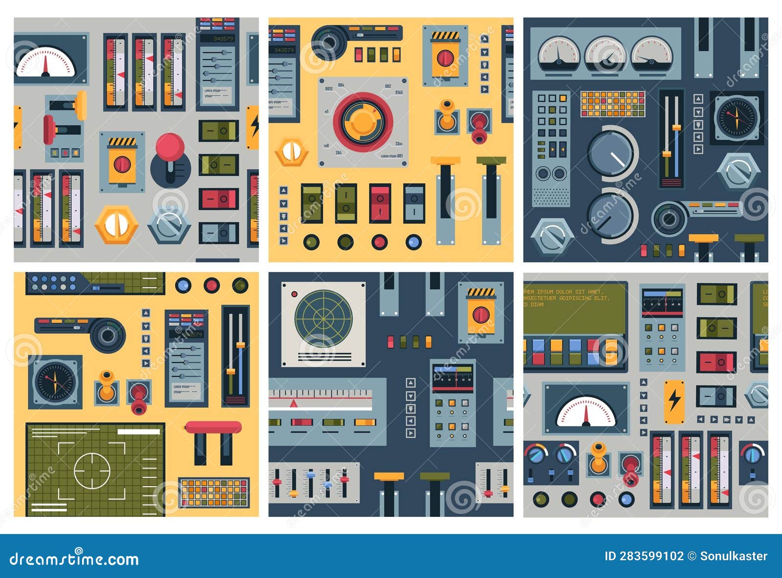 Decorative Pattern Design Set with Device Panel Stock Illustration ...