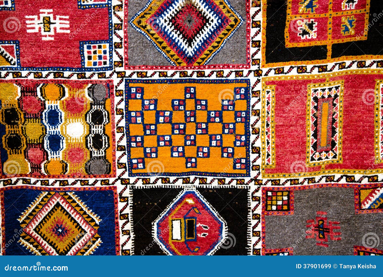 Decorative Pattern of the Moroccan Carpet Stock Image - Image of ...