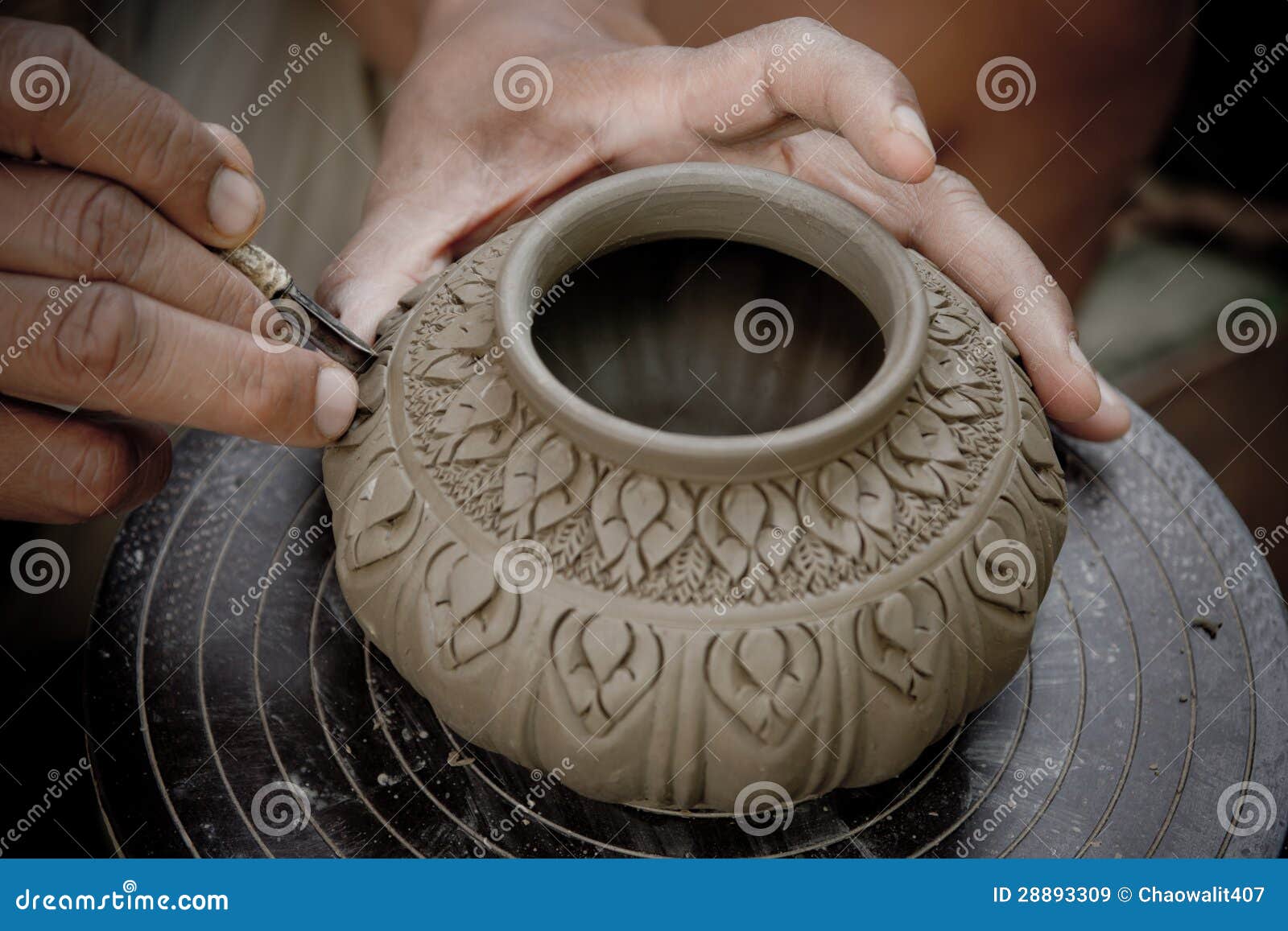 Decorative pattern on pot stock image. Image of work - 28893309