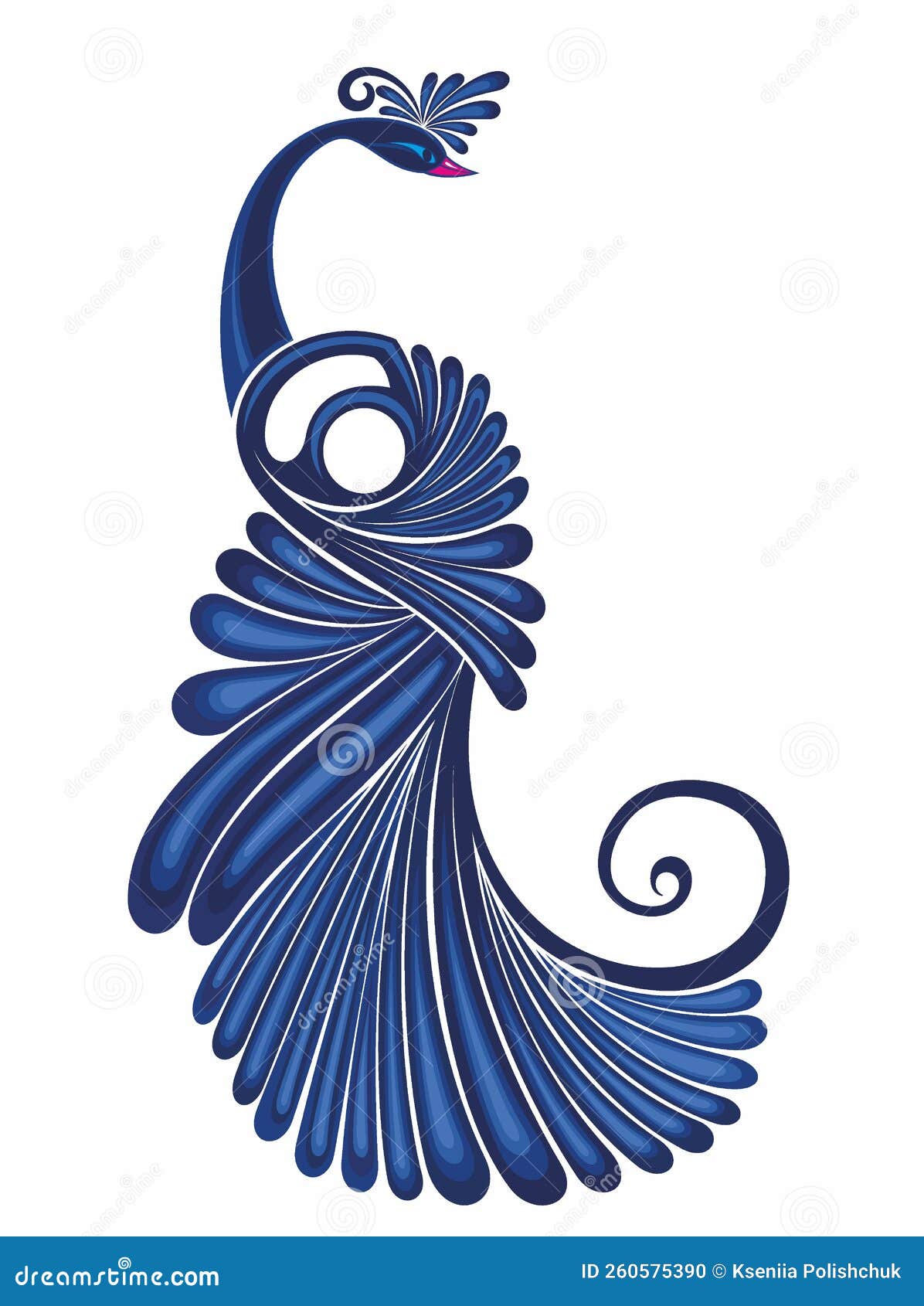 Abstract Decorative Peacock Logo Design Vector Illustration Stock