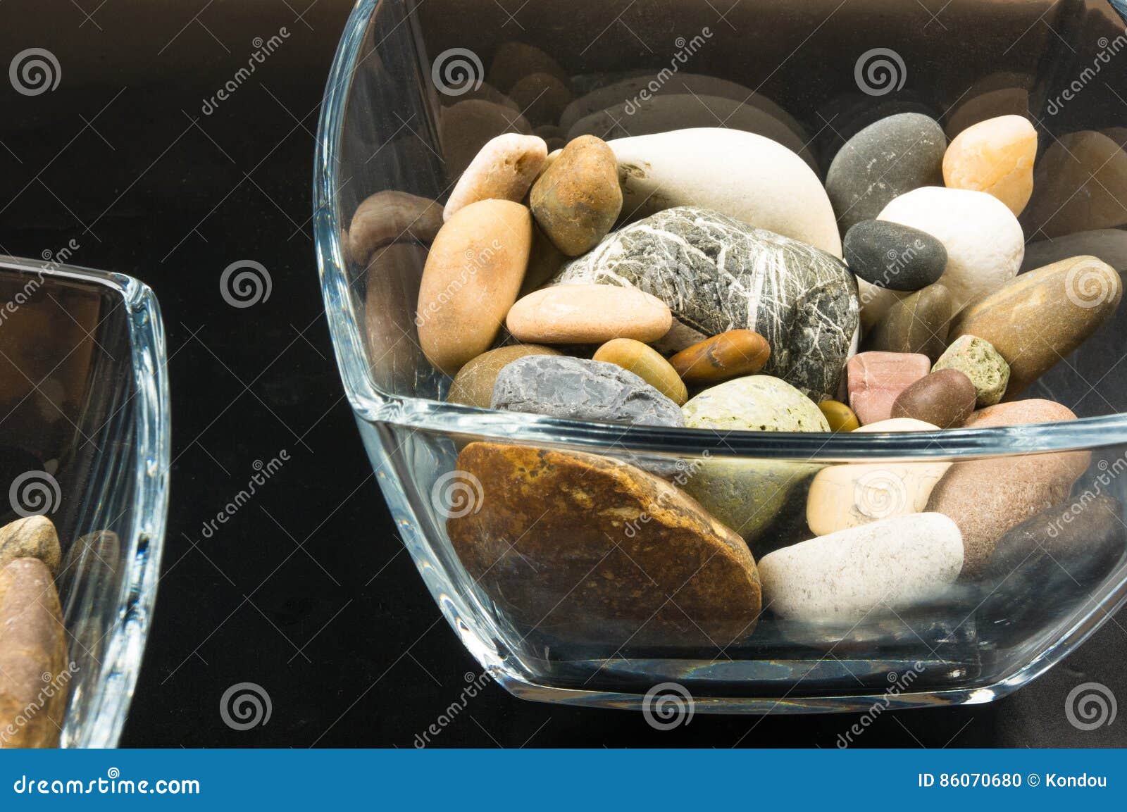Decorative Pebbles in Glass Containers Stock Photo - Image of artistic ...