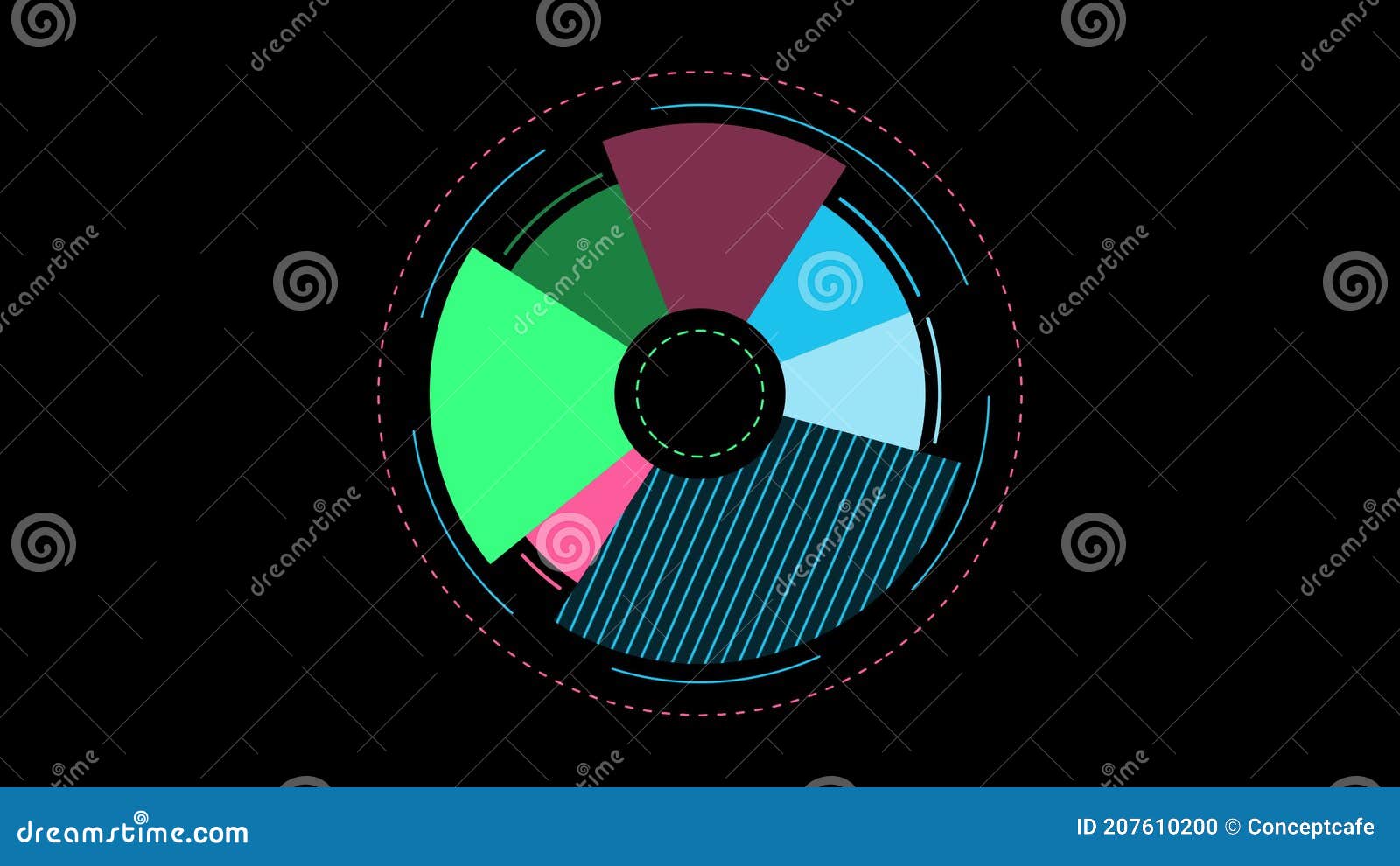 Decorative Pie Chart Animated on the Alpha Channel. Stock Footage ...