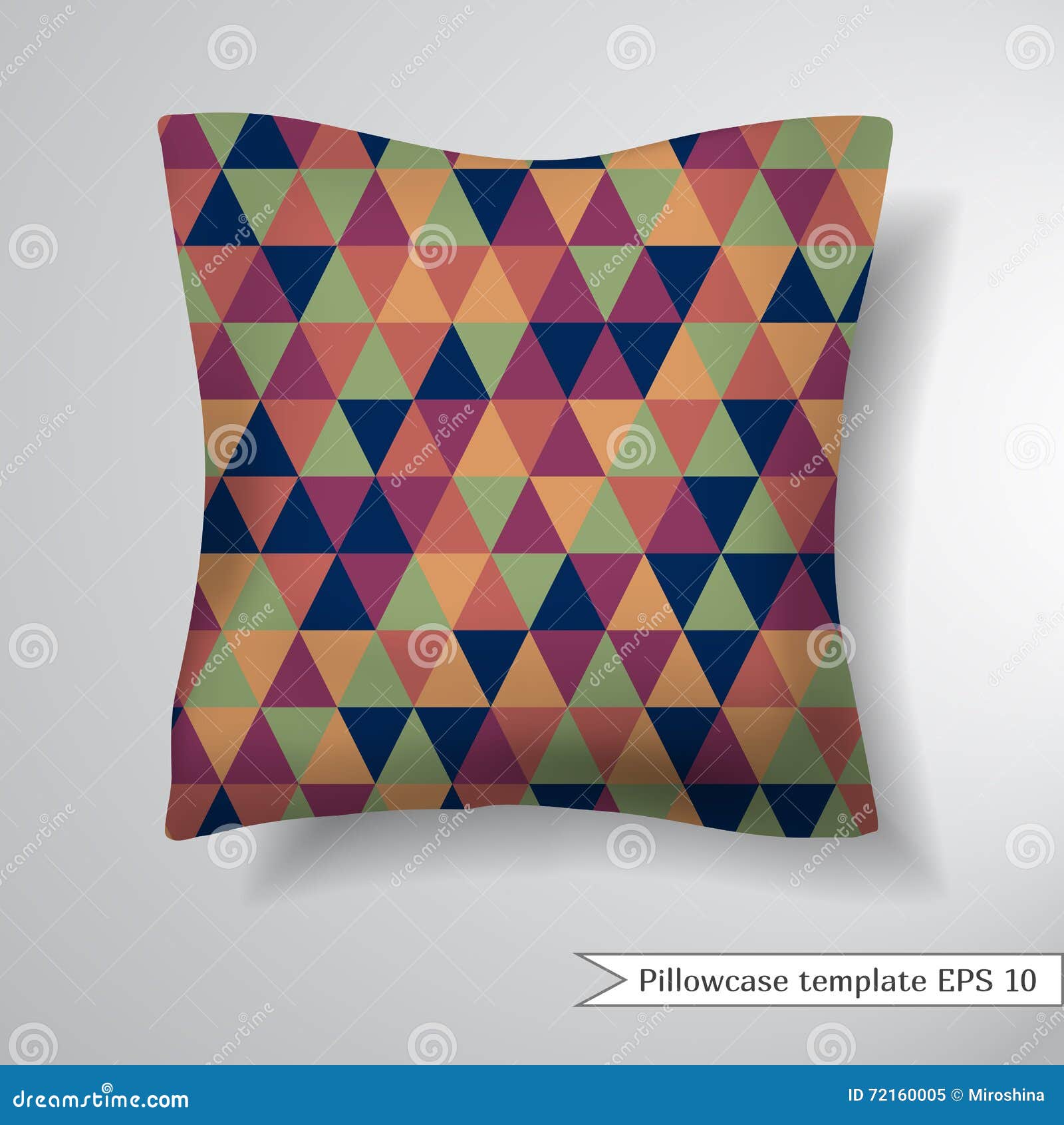 Decorative Pillowcase Design Template. Stock Vector - Illustration of ...