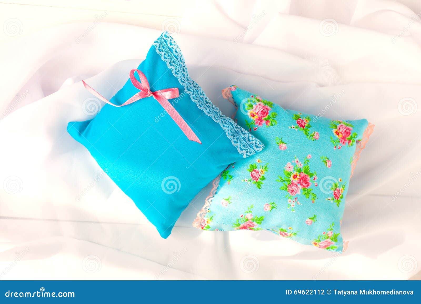 Decorative Pillows Scented Sachets Made of Cloth and Lace Stock Photo ...