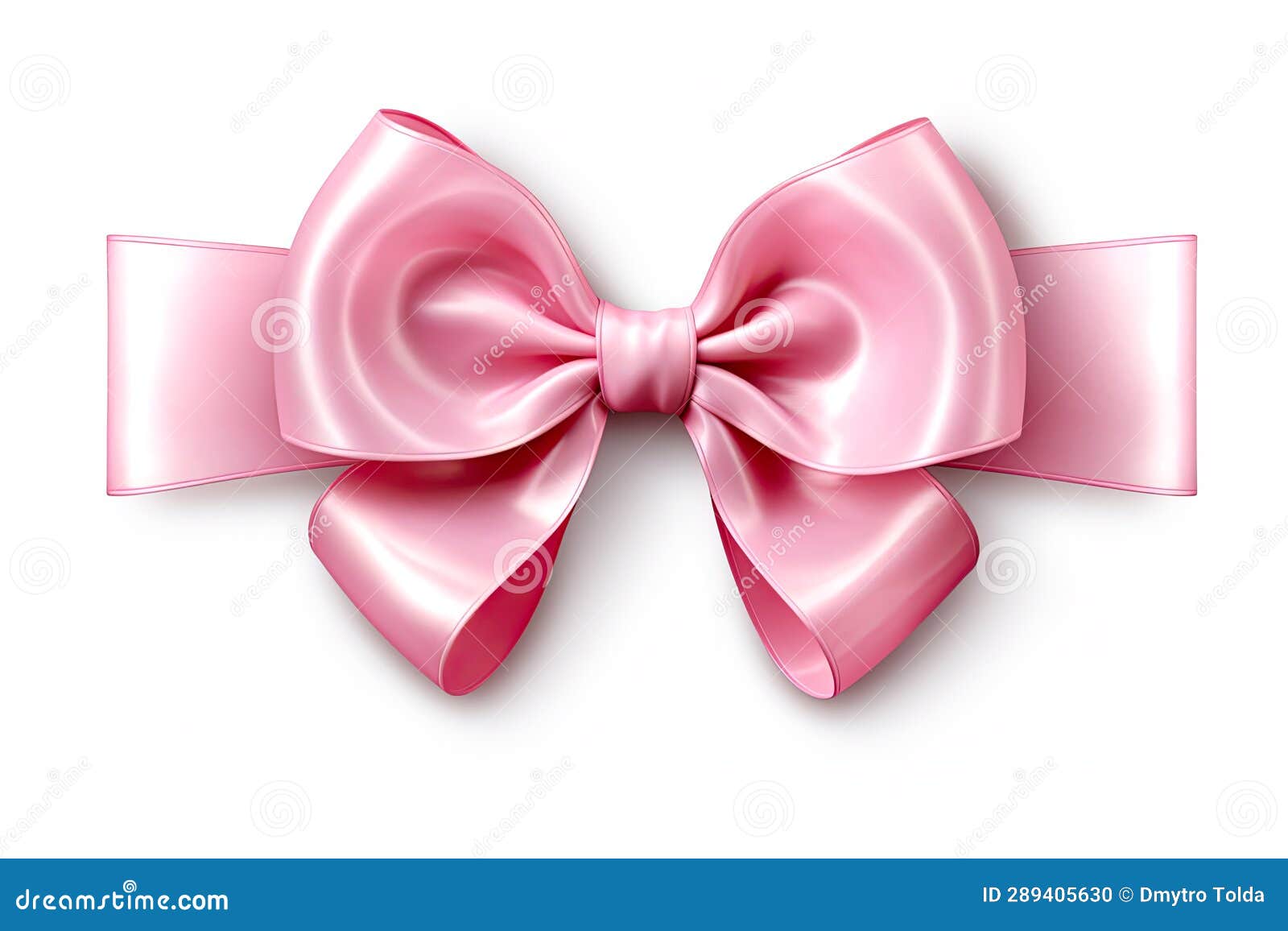 Pink Bow for Page Decor Isolated on White Stock Illustration ...