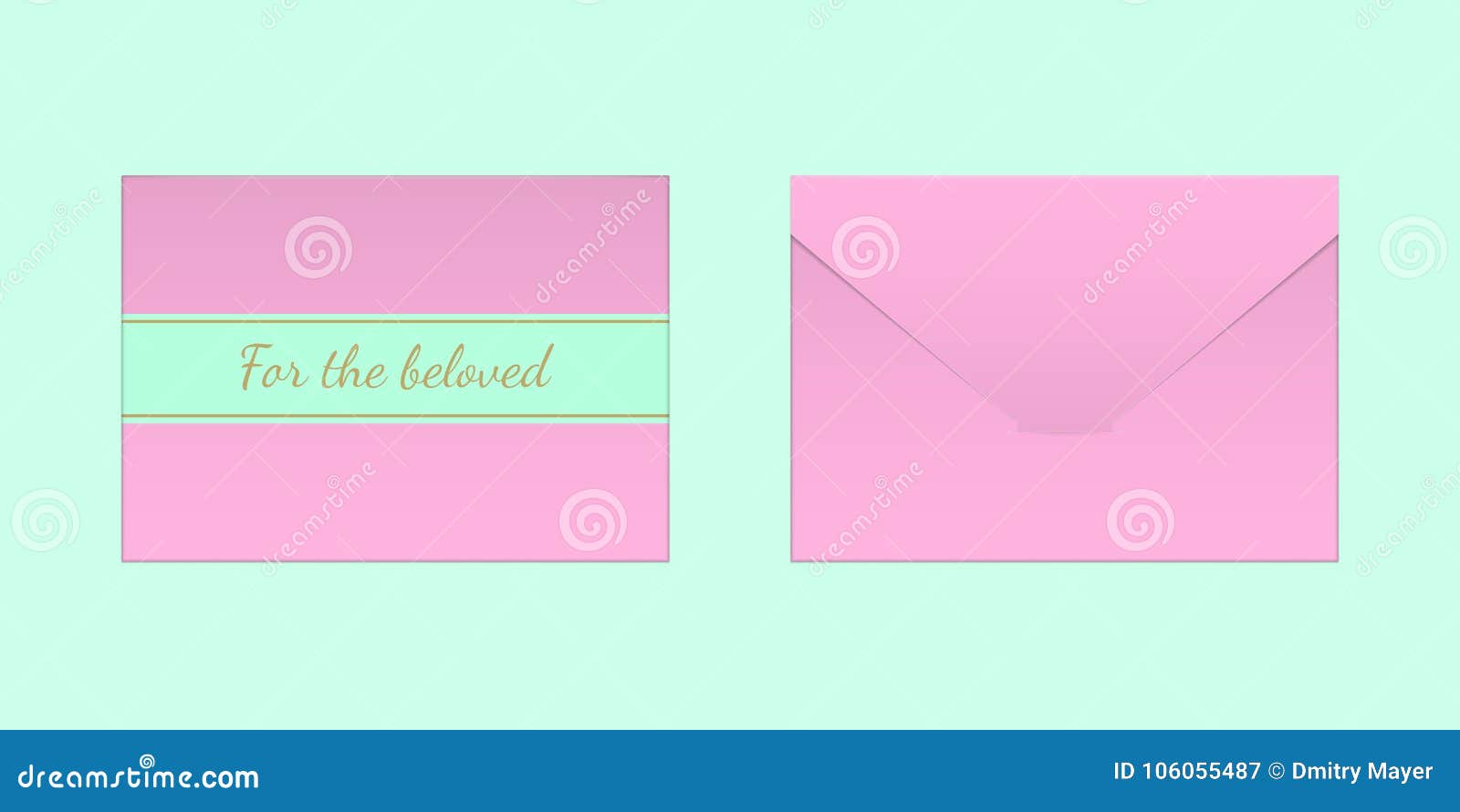 Decorative Pink Envelope. Vector Mock Up Stock Vector - Illustration of ...