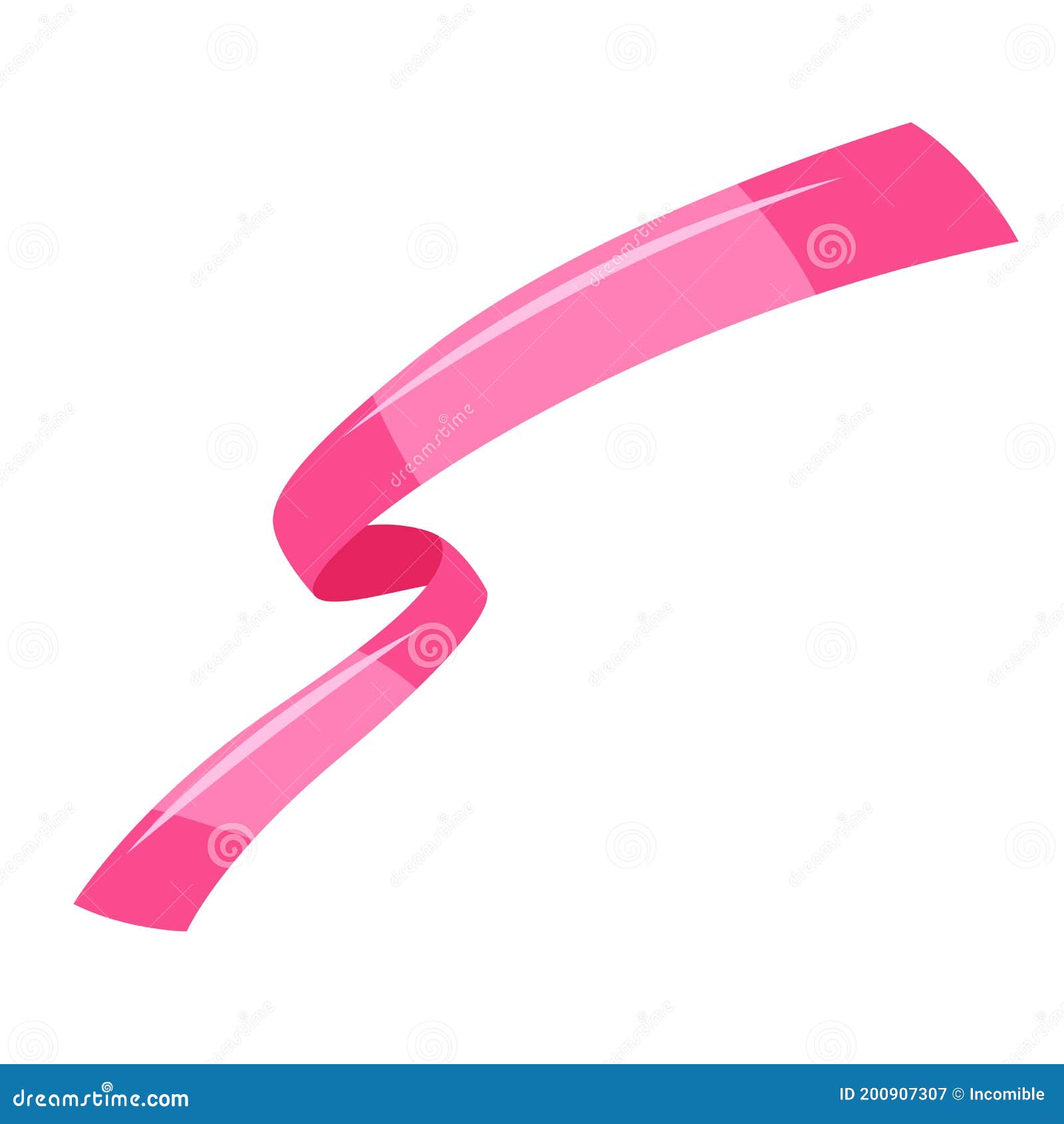 Decorative pink ribbon. stock vector. Illustration of sale - 200907307