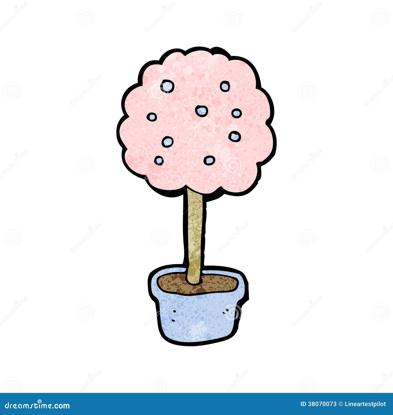 Decorative Pink Tree Cartoon Stock Vector - Illustration of texture ...
