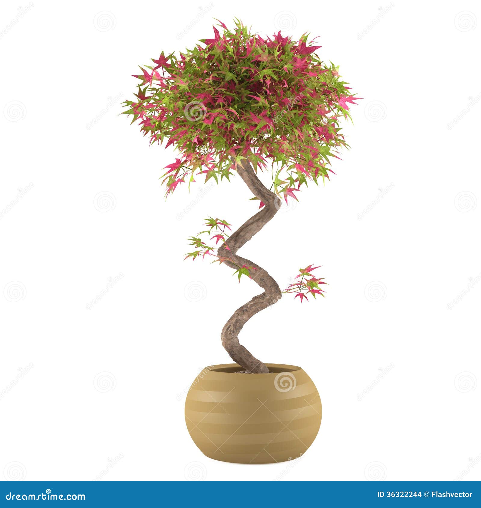 Decorative Plant Tree in the Pot Stock Illustration - Illustration of ...