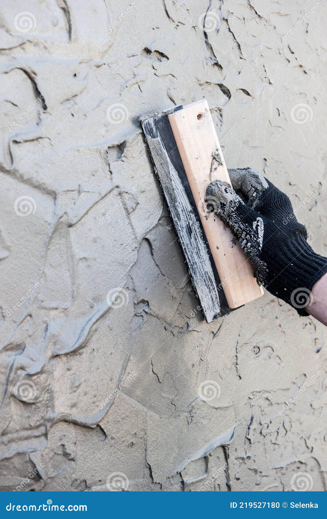 Decorative Plaster Coating, Master Makes the Texture Stock Photo ...