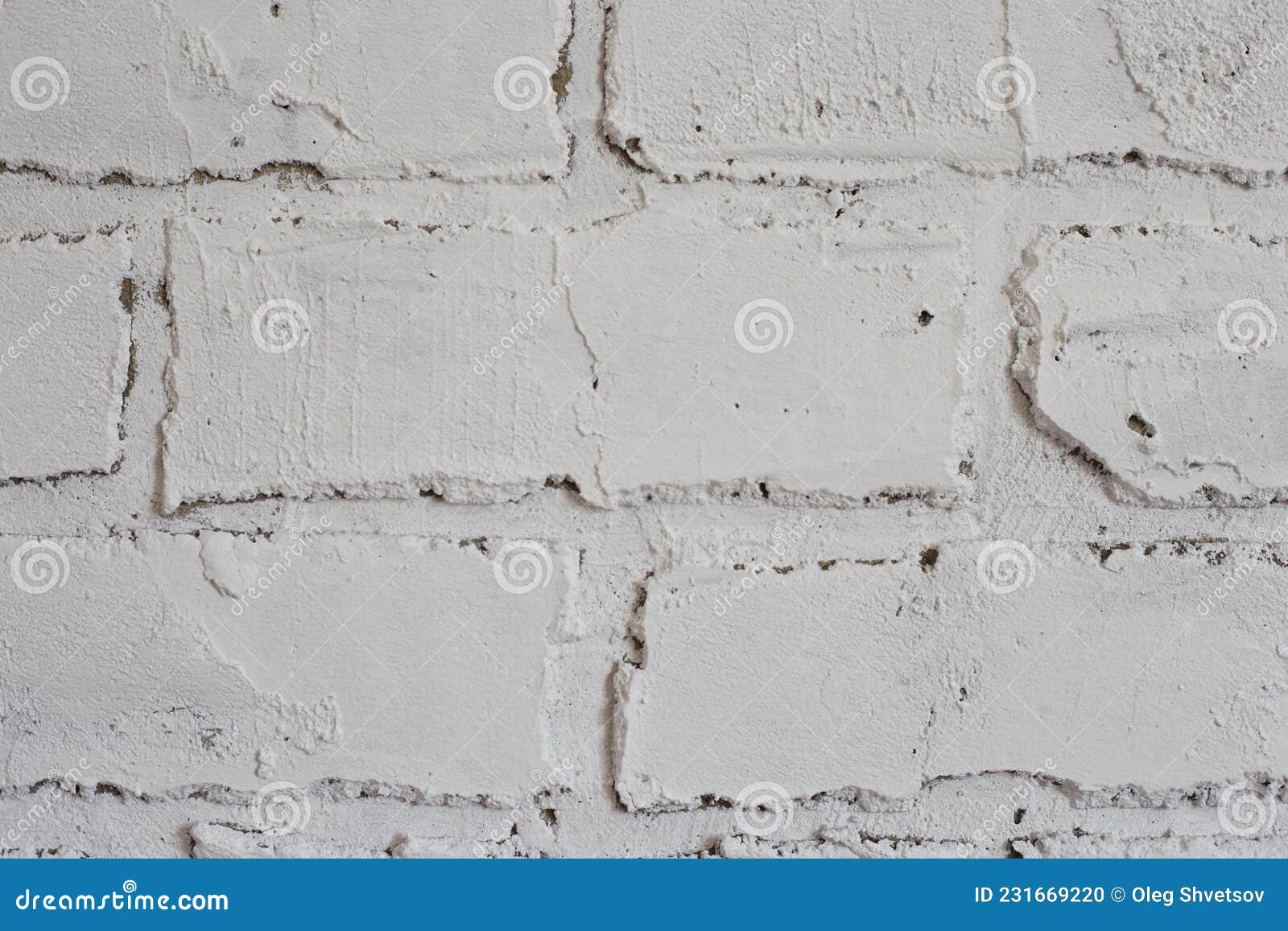Decorative Plaster on the Wall in the Form of White Brickwork Close-up ...
